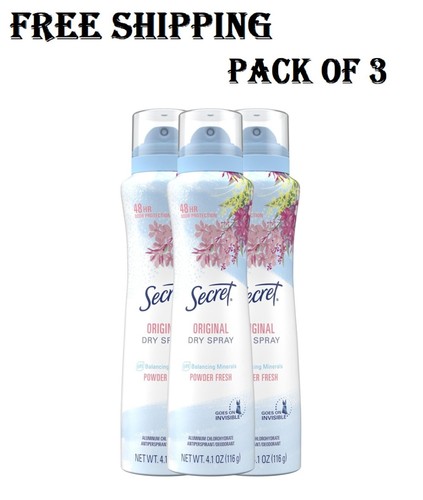 Secret Dry Spray Antiperspirant and Deodorant for Women, Powder Fresh ...