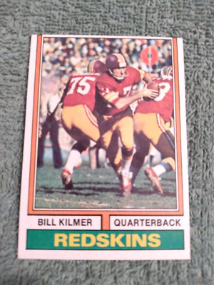 1974 Topps Football #58 Washington Redskins Quarterback Billy Kilmer EX ...