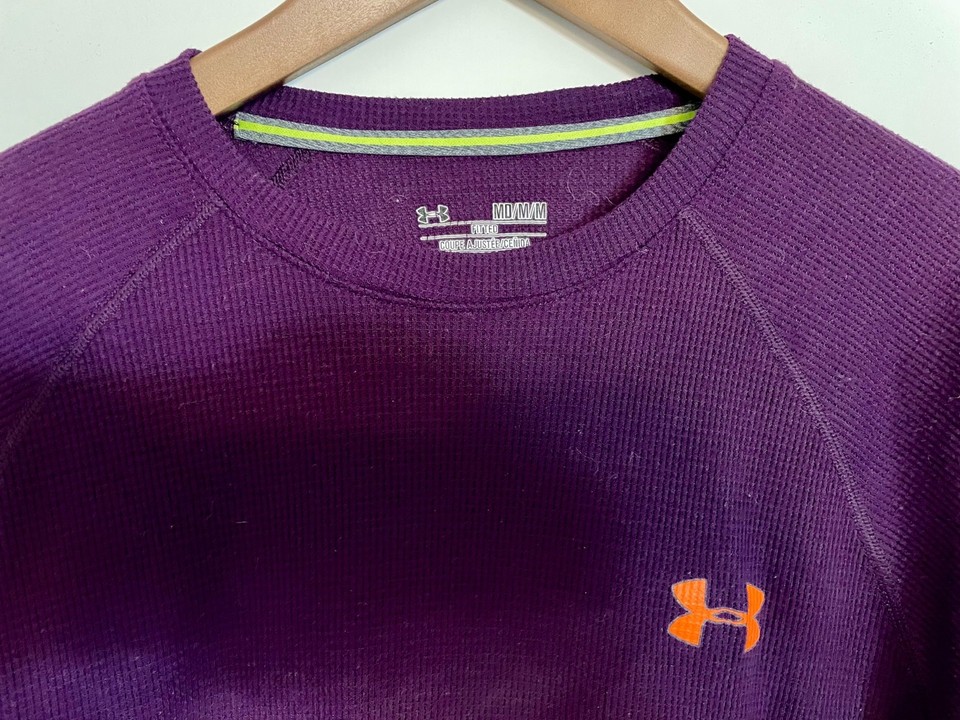 Under Amor Mens Long Sleeve Purple Waffle Shirt Size Medium | eBay