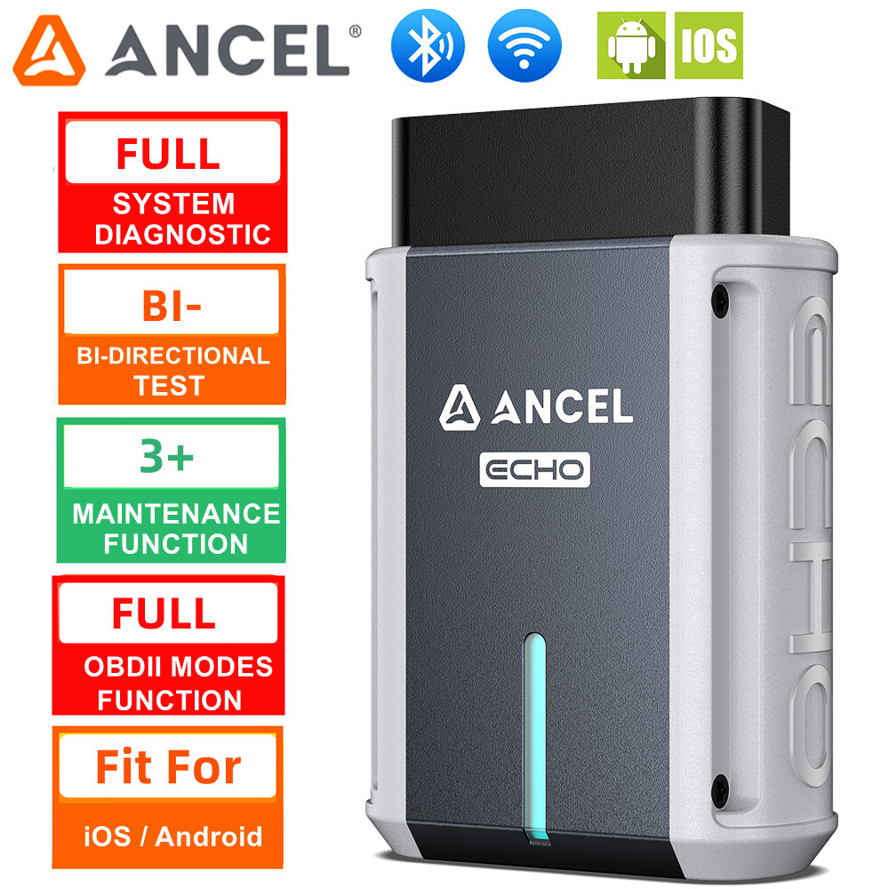 ANCEL ECHO OBD2 Scanner Bluetooth Bi-directional All System Diagnostic ...
