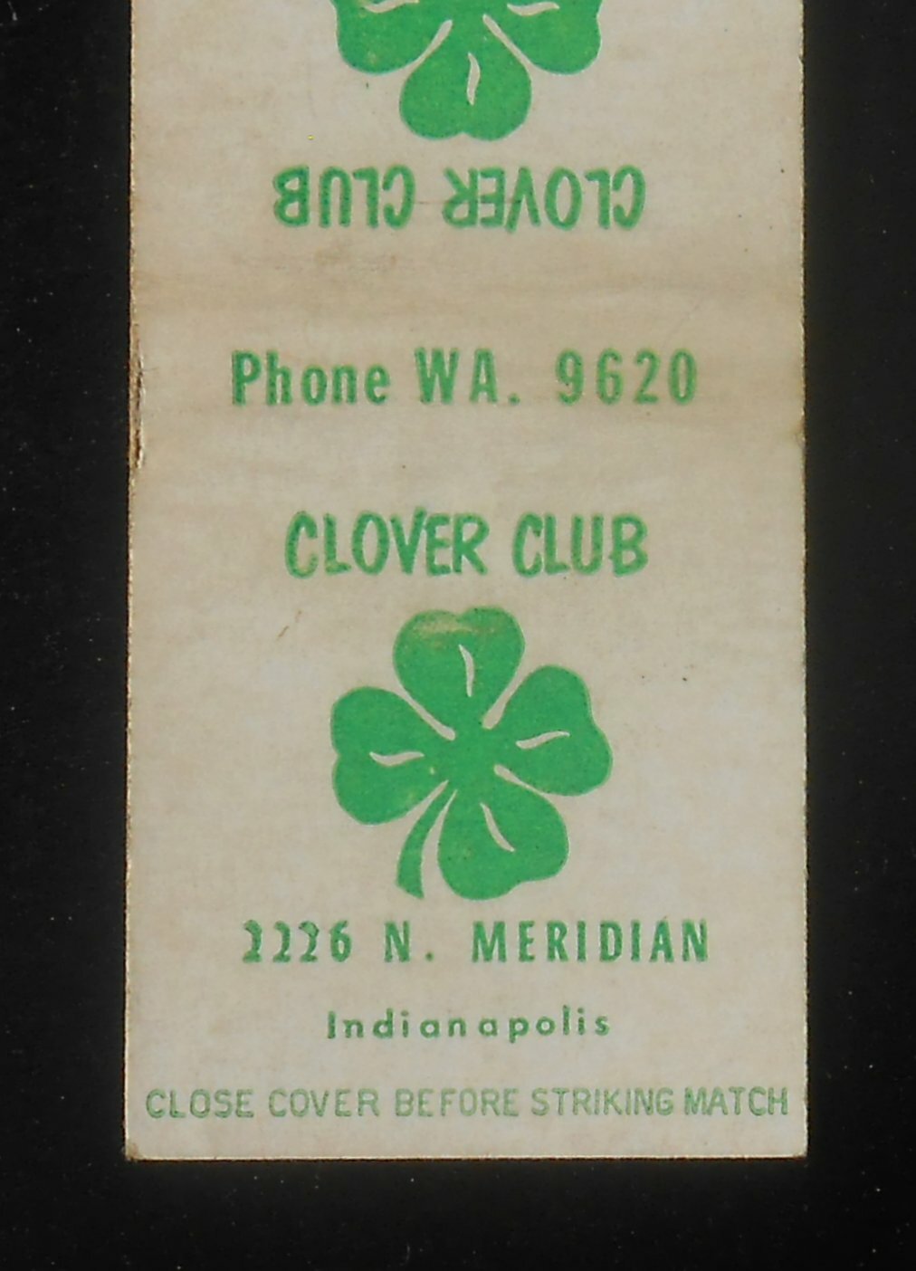 1950s Clover Club Jackie Jackson 2226 N. Meridian St. Indianapolis IN ...