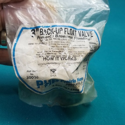VALVE BACKUP FLOAT 3" by PHP Prairie Home Parts Prevent Basement ...