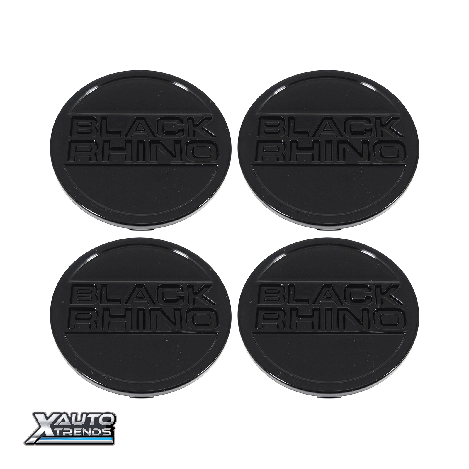 4 x Black Rhino Gloss Black w/ Black Letters Wheel Center Cap ...
