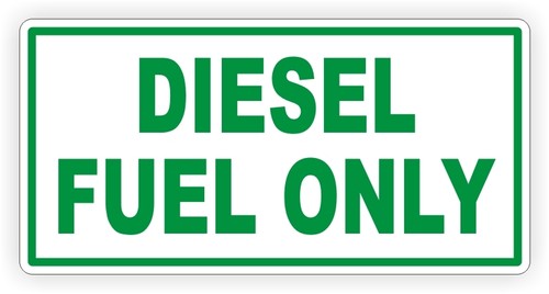 Diesel Fuel Only Vinyl Sticker Decal | 2.5 x 5-in Label Fuel Door Truck ...