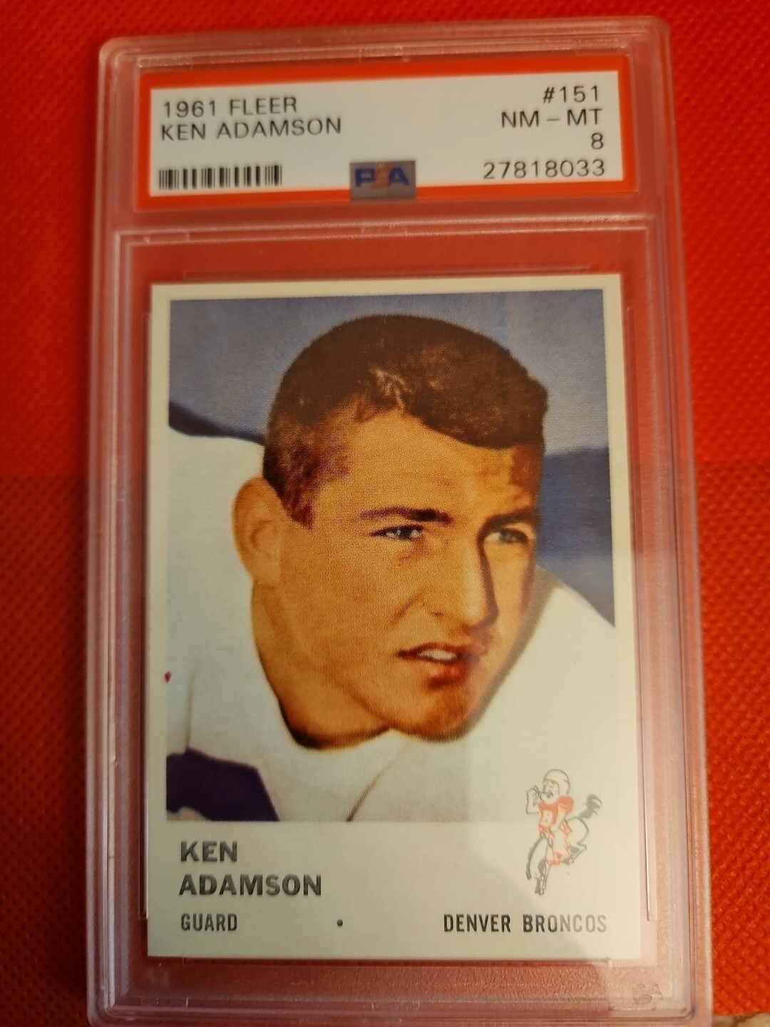 1961 Fleer #151 Ken Adamson Broncos PSA 8 NM-MT | eBay