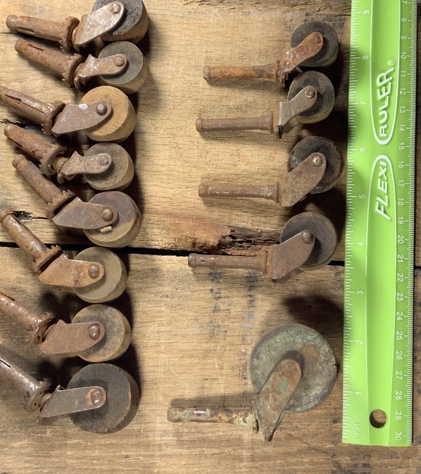 Antique Wooden Casters Furniture Wheels Large Lot | eBay