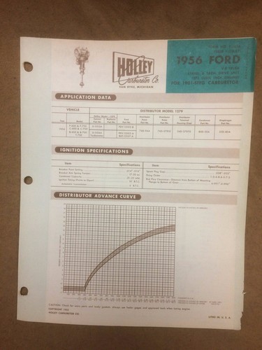 1956 Ford truck w/272 V8 engine factory original distributor ...