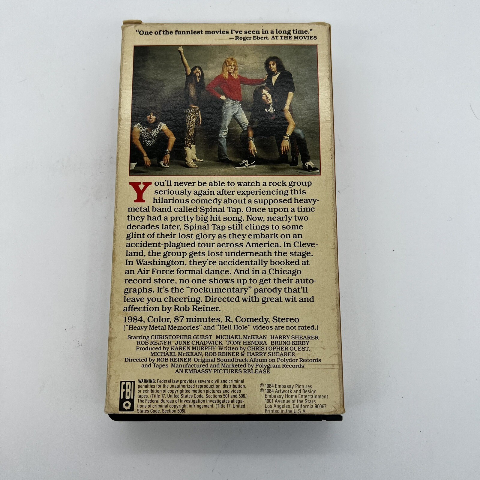This Is Spinal Tap (VHS, 1984)Nelson Entertainment w/ Prev Unreleased ...