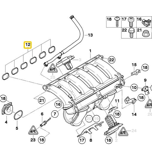 1 set Intake Manifold Gasket Set for BMW X3 X5 X6 E90 F30 E60 F10 F01 ...