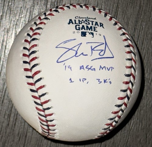 Shane Bieber MVP Stats Autograph Indians Signed 2019 All-Star Game ...