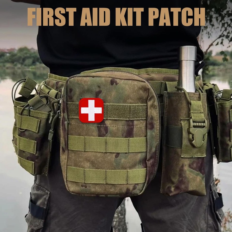 3PCS Medic First Aid Patches Red Cross Tactical Hook & Loop Emergency ...