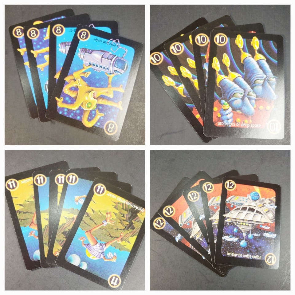 TWO Gamewright Cards Games: 1998 Alien Hotshots Complete & 2000 Chomp ...