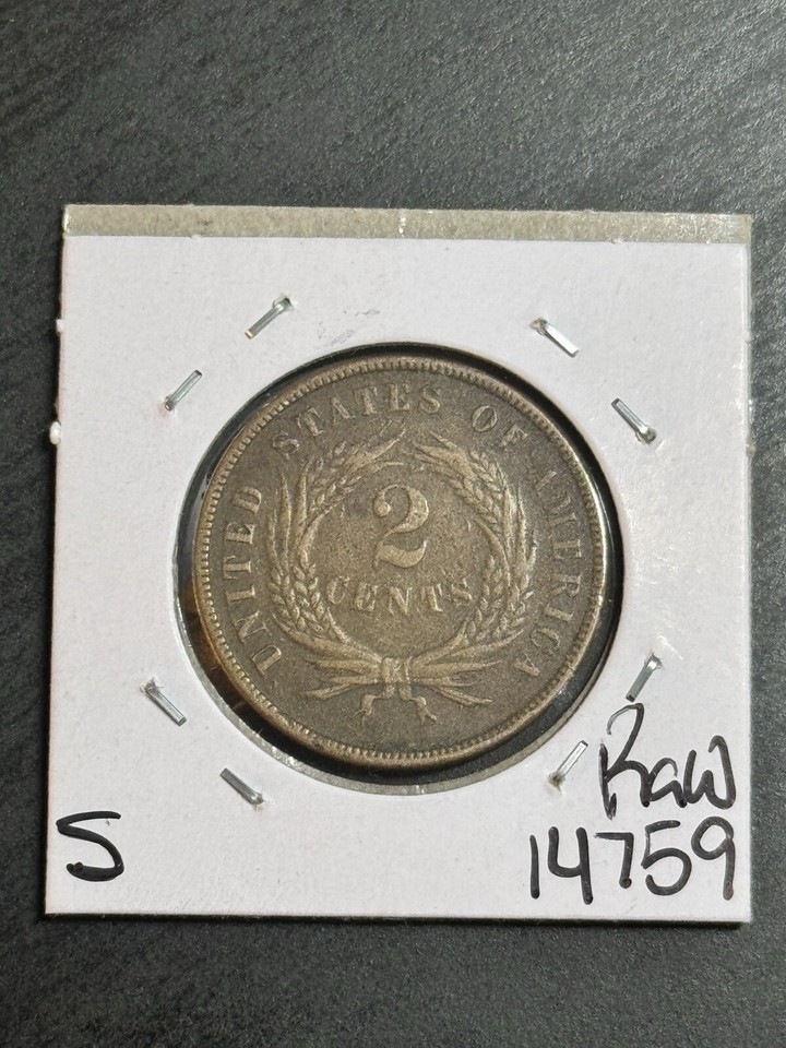 1868 Two Cent Piece VF Very Fine U.S. 2c Type Coin (Raw14759) | eBay
