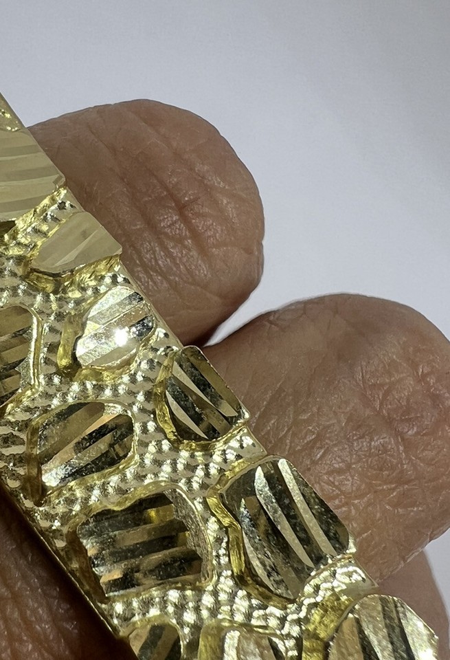 GOLd mens ring Nugget 10k multi 2 finger knuckle Bar hip hop 10 7 8 9 ...