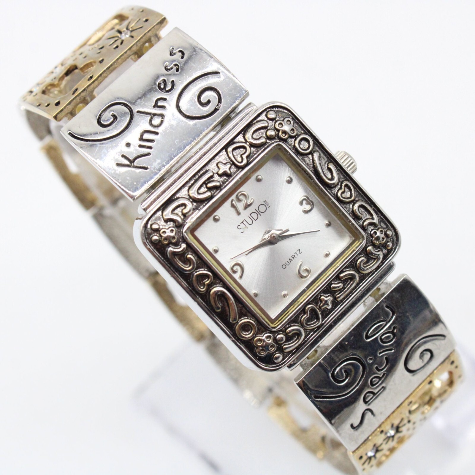 Vintage Studio Time Watch Womens Silver Tone Stainless Steel Bracelet ...