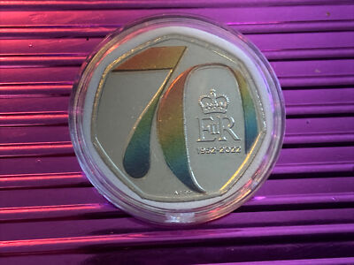 Celebrating 🥳 70 Years 50p Uncirculated 2022 Royal Mint Collectable ...