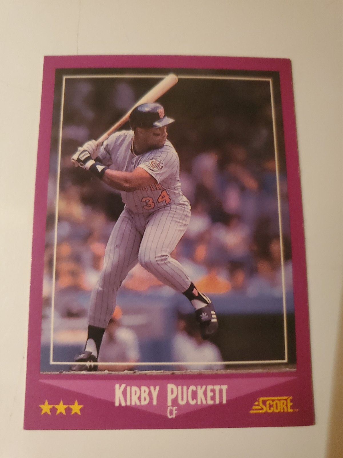 1988 Score - #24 Kirby Puckett ERROR. WRONG D.O.B 3/ 14 / 61 Should 3 ...
