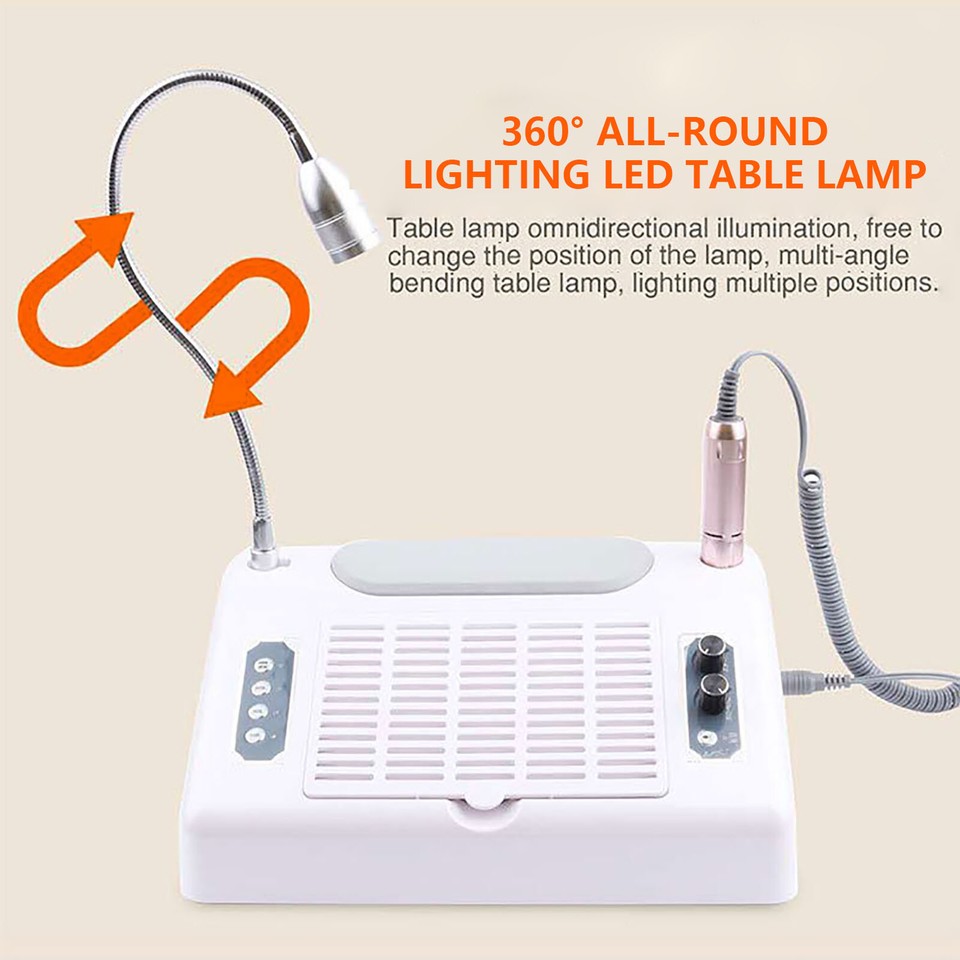 5-in-1 Nail Drill Set with Dust Collector, Desk Lamp & Hand Cushion | eBay