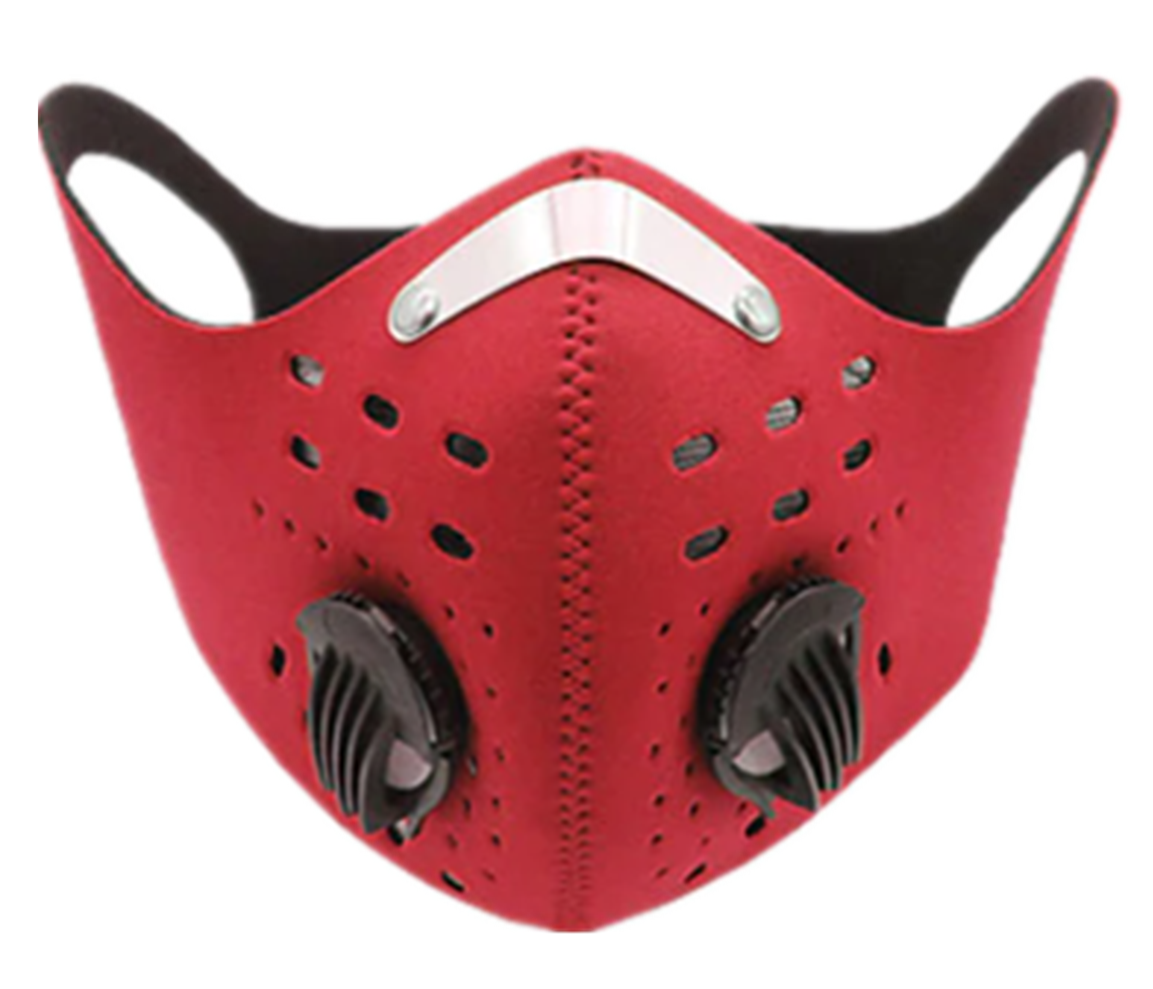 Reusable Face Mask with Active Carbon Filter Dual Breath Valves Cycling ...