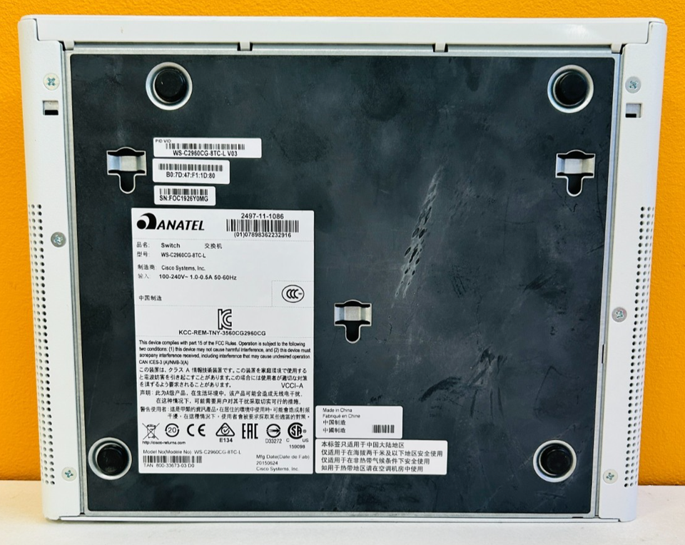 Cisco WS-C2960CG-8TC-L 128 MB, Compact Catalyst 2960-CG Series Switch ...