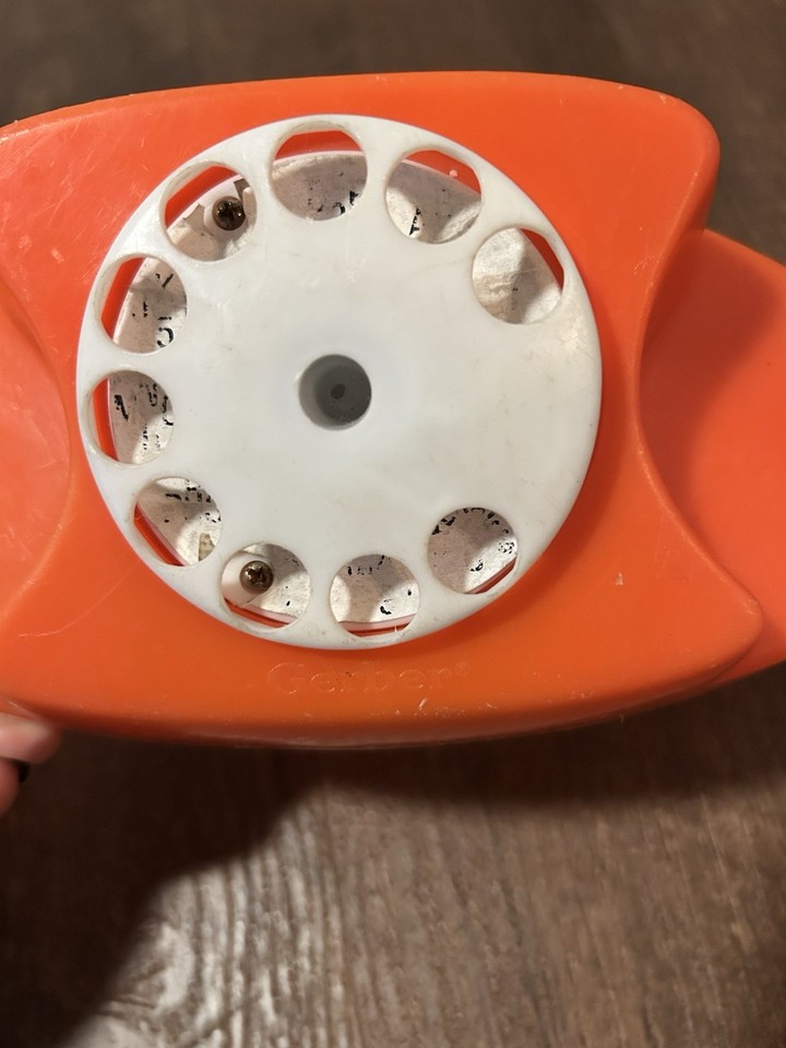 Vintage Gerber Orange Plastic Toy Play Rotary Phone | eBay