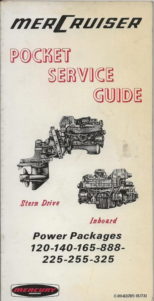 MERCRUISER OUTBOARD POCKET SERVICE GUIDE C-90-63285 | eBay