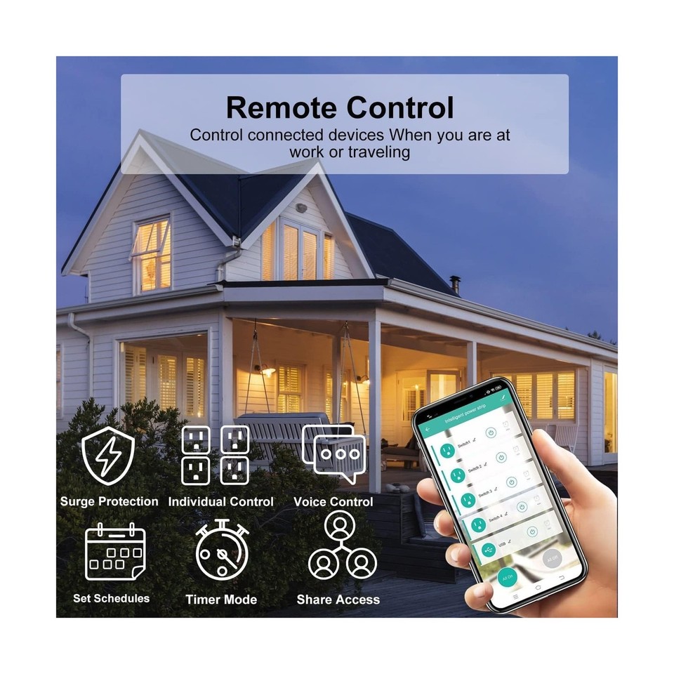 XENON ZigBee Power Strips, Voice/APP/Timer, 4 Individually Controll ...