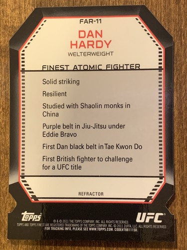 2011 Topps UFC Finest - Finest Atomic Refractor #FAR-11 Dan Hardy for ...