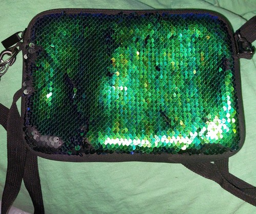 Tablet Case Sequin Sparkle Blue Green Full Zipper Padded Fits up to 8.5 ...