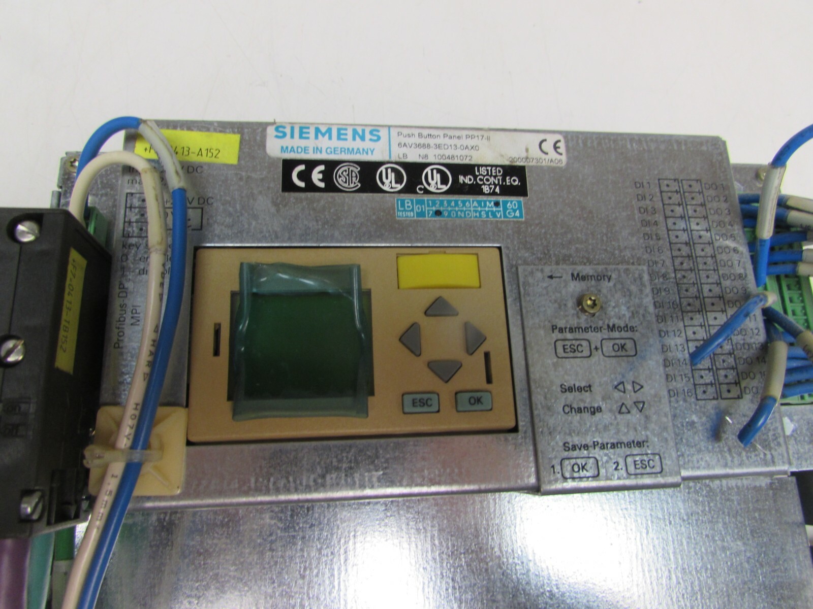 SIEMENS 6AV3688-3ED13-0AX0 PP17-II PUSH BUTTON PANEL XLNT USED TAKEOUT ...