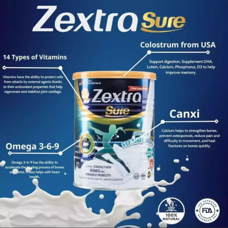 Original Zextra Sure Milk Powder 400g Knee Joint Pain Relief Bones ...