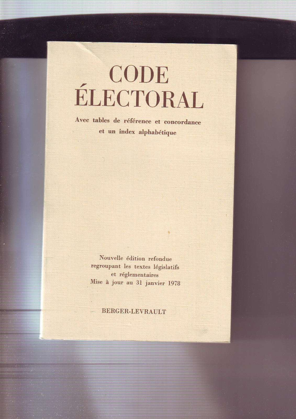 code electoral - avec tables de reference et de concordance | eBay