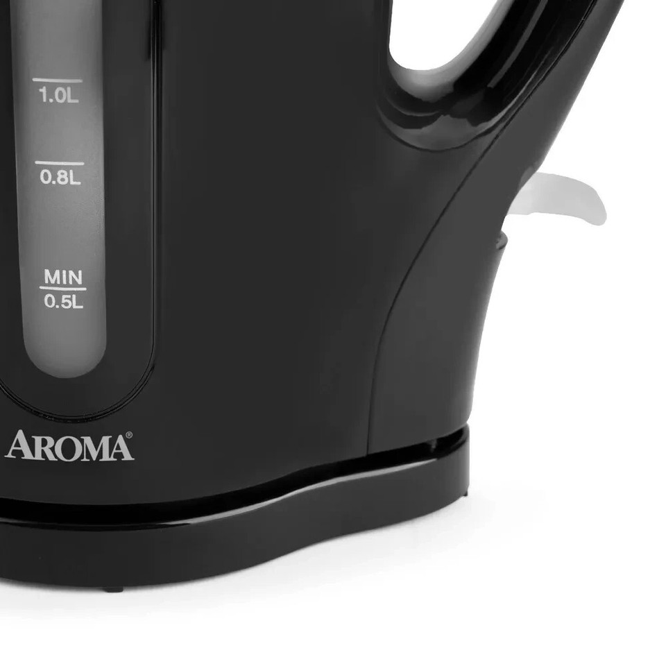 Aroma 1.7L Electric Kettle - Black: Dripless Spout, 1500W, Water Level ...