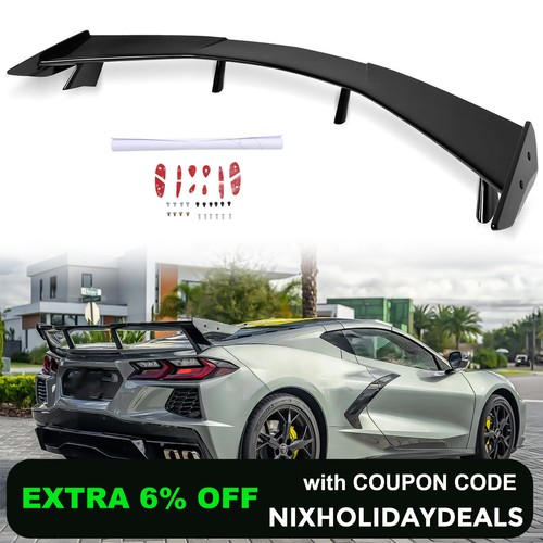 Rear High Wing Spoiler Carbon Flash For Corvette C8 Metallic Lid Trunk ...