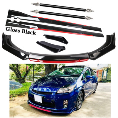 Front Bumper Lip Spoiler Splitter Body Side Skirt Glossy black For ...