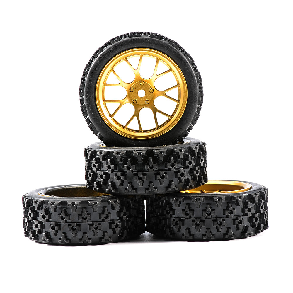 4Pcs 1:10 Rally Tires And Wheel Rims 12mm Hex Tyres Kit For HSP HPI RC ...