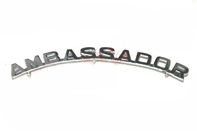 New Ambassador Script Badge Emblem Brass Chrome Plated | eBay