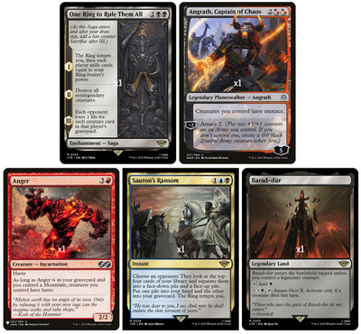 MTG UBR Sauron, the Dark Lord Commander Deck Staples Bundle (5 Cards ...