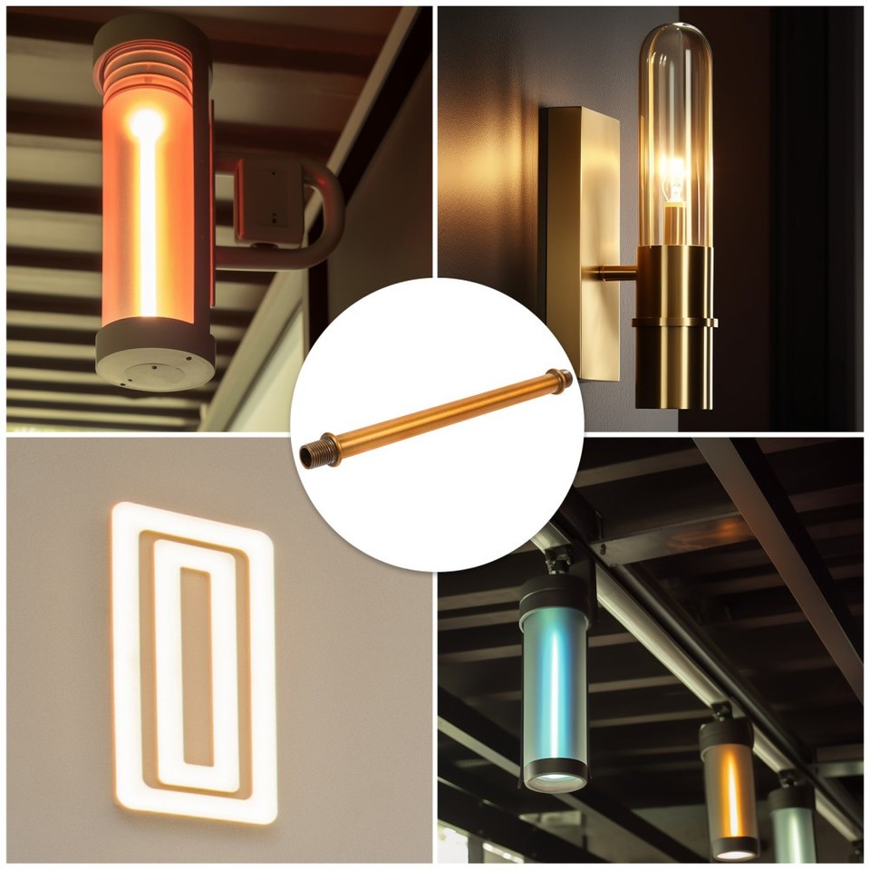 M10 Double Headed Lamp Pipe 150mm Iron Straight Connection Tube for ...