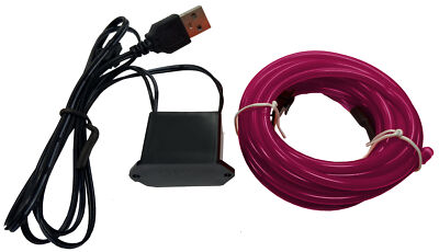 Party Wire Purple 3.2mm EL Wire With DC5V USB Inverter 3 Meter Length ...