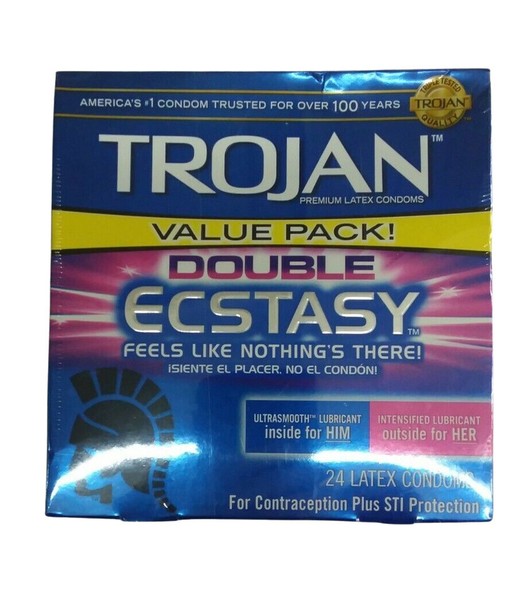 Trojan Double Ecstasy Latex Male Condom - 24 Count for sale online | eBay