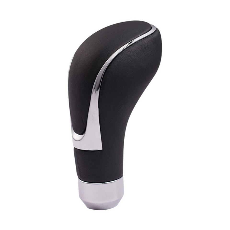 Black Genuine Leather Car Manual Automatic Gear Stick Shift Knob ...
