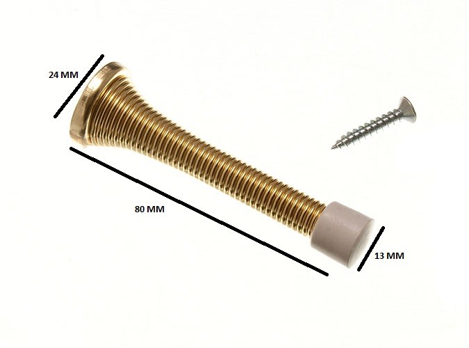 Spring Door Stop Stay Guard Sprung Eb Brass Finish With Screws Pack Of ...