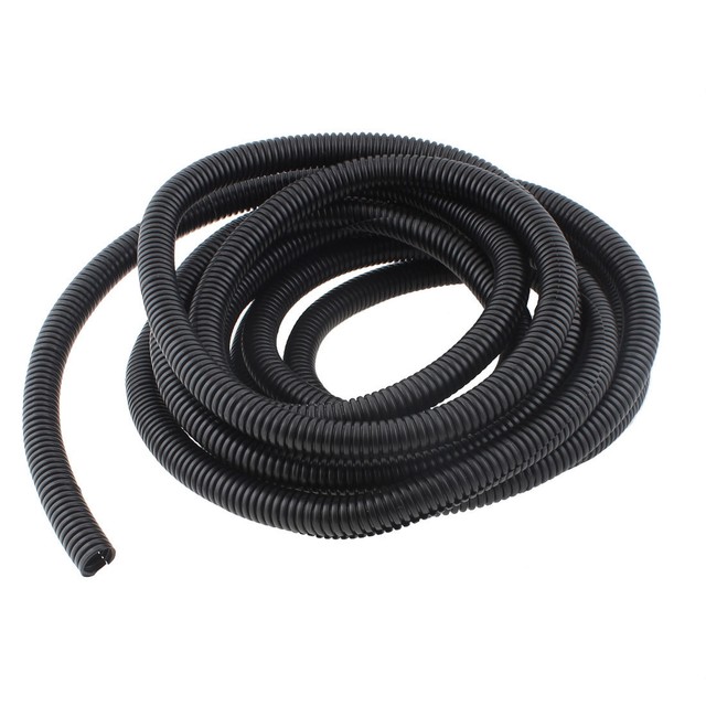 10mm x 13mm Black PVC Flexible Split Corrugated Tubing Wire Cable ...