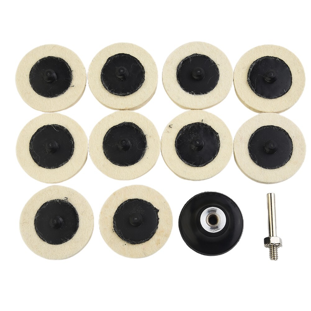 Compressed Wool Felt Polishing Discs 10pcs Set with 1 Holder 50mm ...