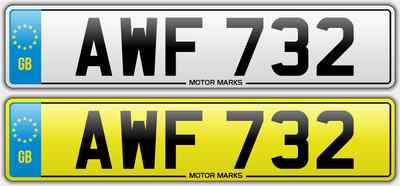 CHERISHED NUMBER PLATE - AWF 732 AWF AW AF ANDREW ANGELA ANNE ALISON ...