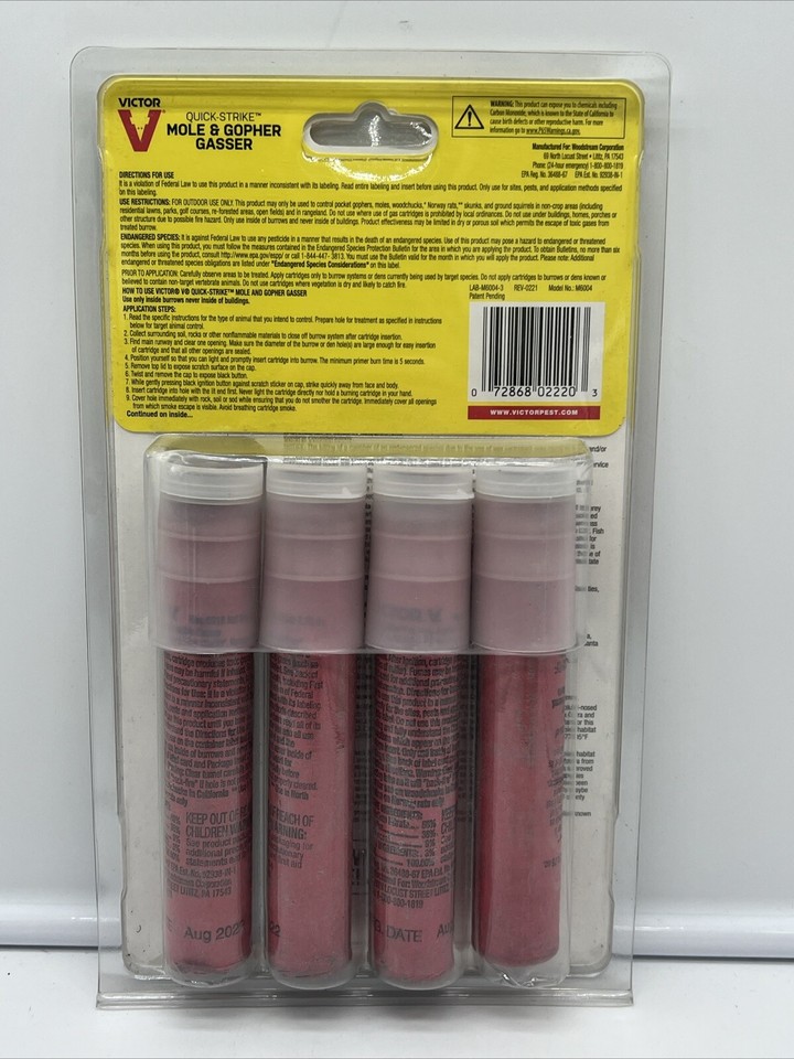 🔥NEW (4-PACK) Victor Quick Strike Mole & Gopher Gasser 4 Gassers ...