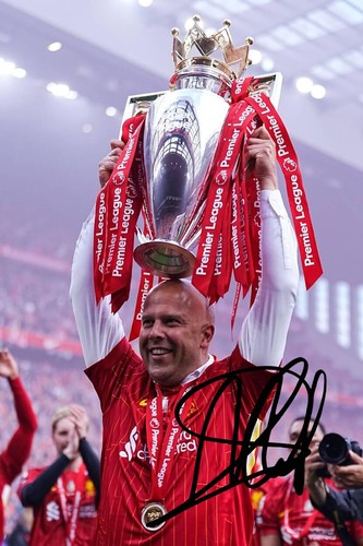 Arne Slot LIVERPOOL 2025 League Signed Pre-Print 12x8 Signature PHOTO ...