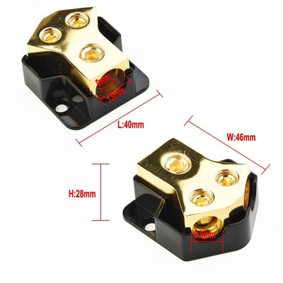 Power Ground Ring Terminal Distribution Block 8 4 2 0 Gauge In Out Gold ...