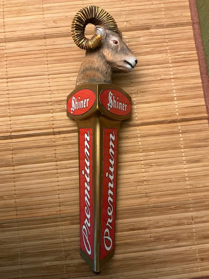 Shiner Premium Beer Tap Handle Ram Head Knob Breweriana Bar Pub Decor ...